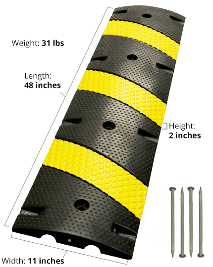 4' Economy Rubber Speed Bumps | Traffic Safety Store