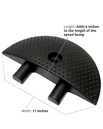 6" Rounded End Cap for Economy Rubber Speed Bumps | Traffic Safety Store