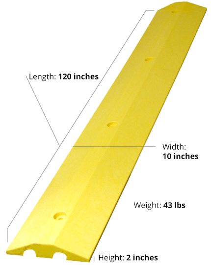 10' Solid Plastic Speed Bump | Traffic Safety Store