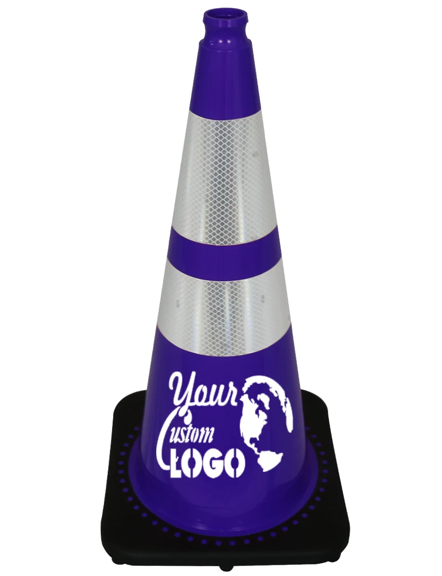 Purple 28" Traffic Cone w/6" & 4" Reflective Collars w/ | TSS