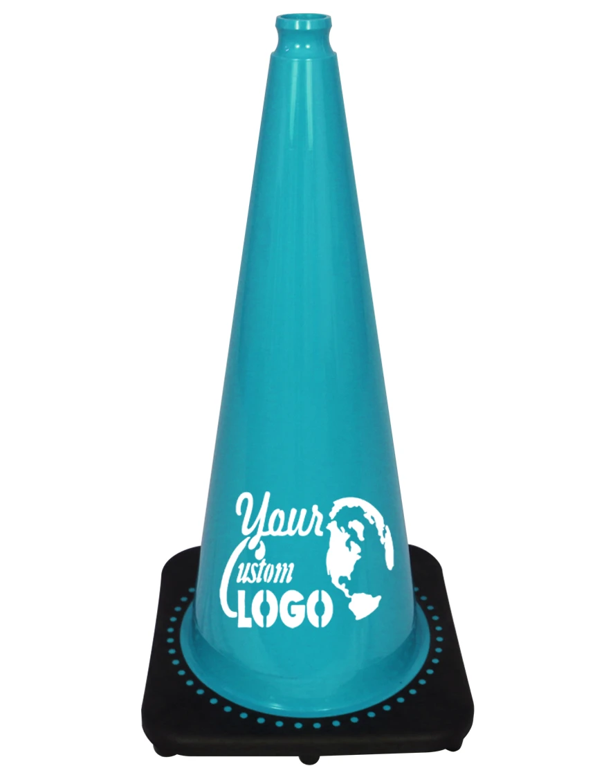 Teal 28" 7 lbs JBC Black Base Traffic Cone w/ Single Color | TSS