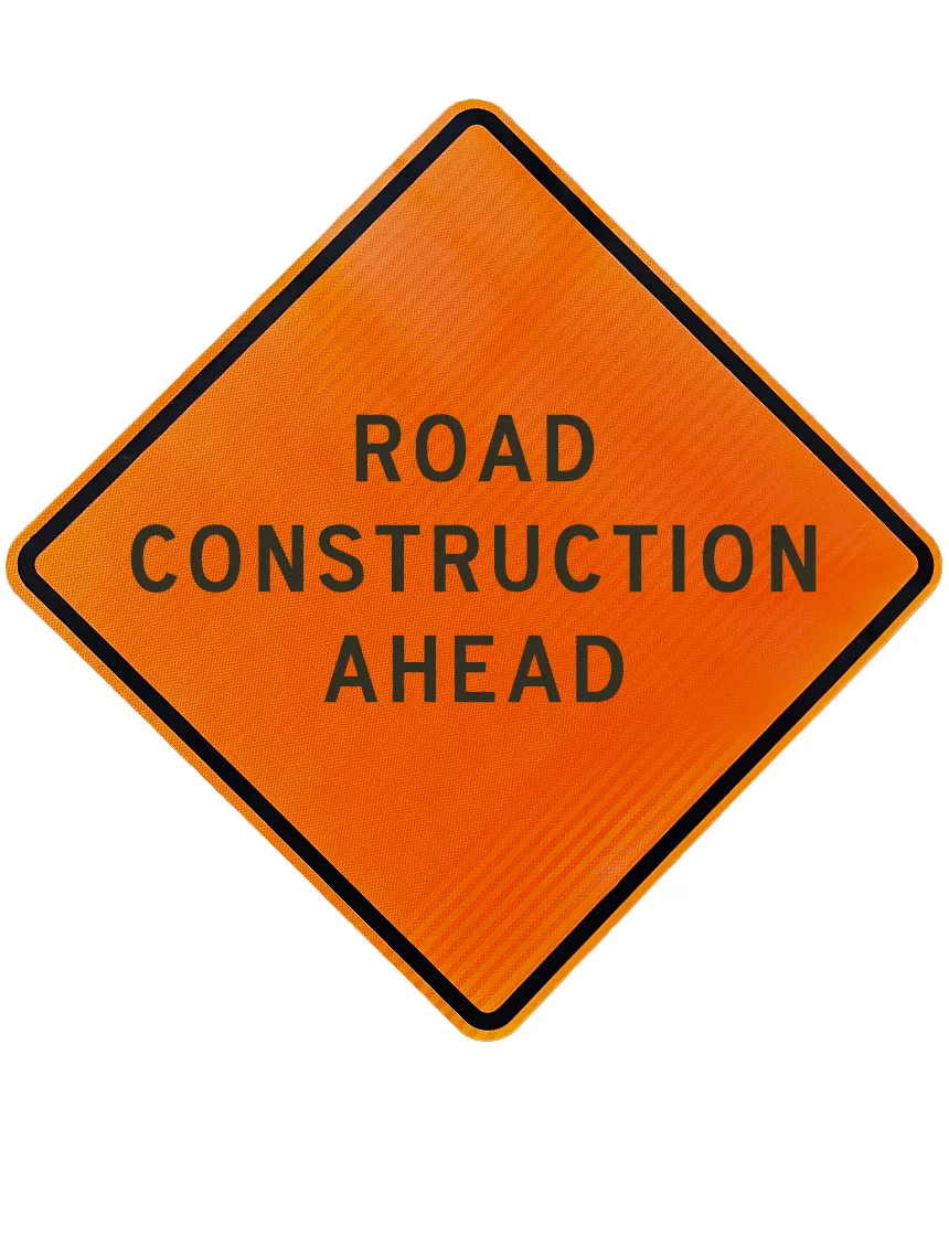 Corrugated Plastic Ahead Construction Sign (48") | TSS