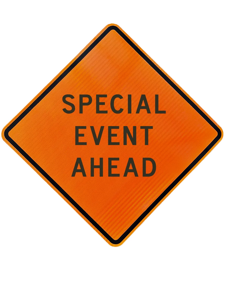 Corrugated Plastic Special Event Ahead Construction Sign | TSS