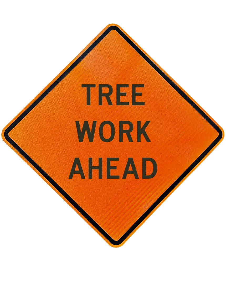 Corrugated Plastic Tree Ahead Construction Sign (48") | TSS