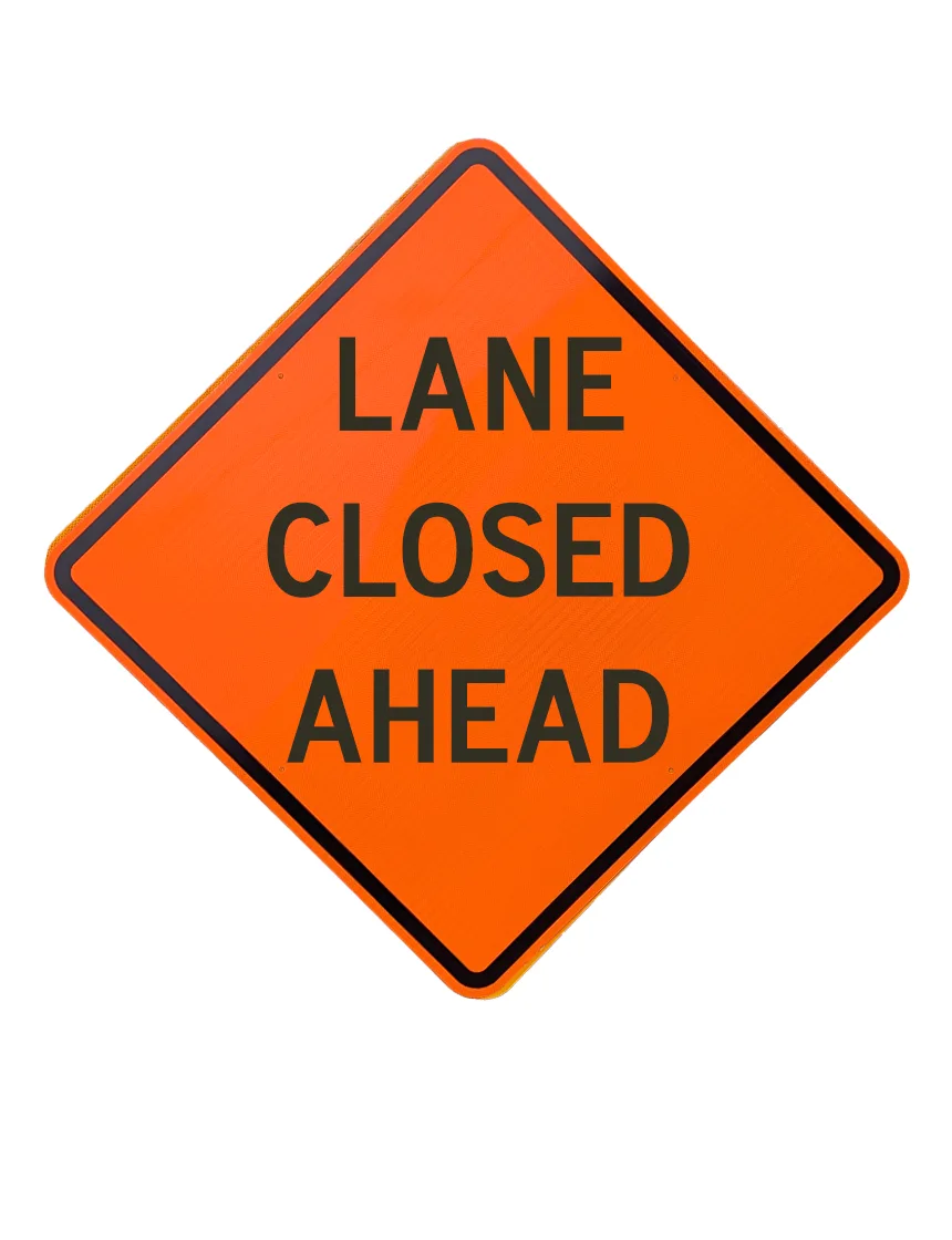 Lane Closed Ahead Construction Sign Alum (36") | TSS