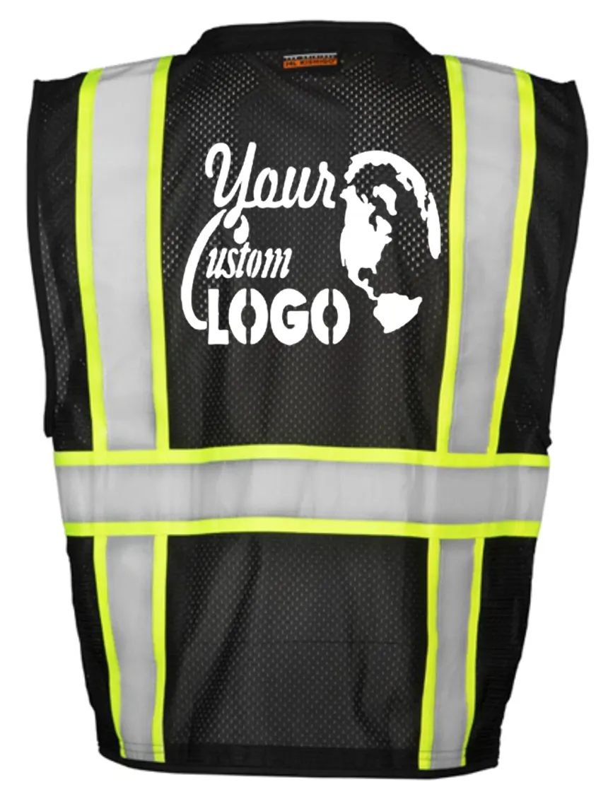 Black/Lime, Enhanced Visibility Multi Pocket Mesh Vest | TSS