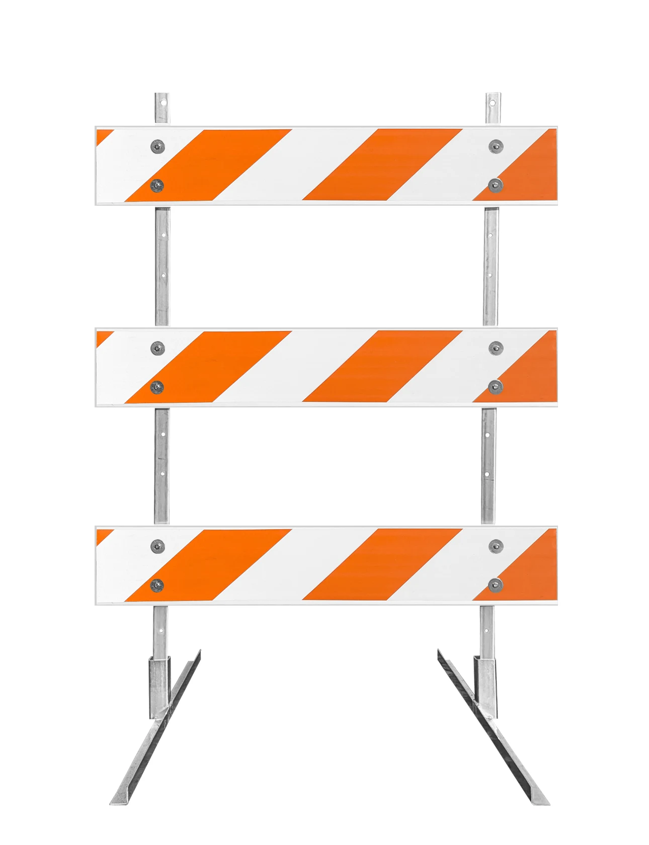 Angle Iron Type III Barricade -63" Tall Galvanized Steel | TSS