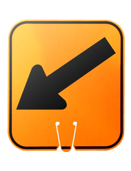 Vertical Reflective Clip On Sign Directional Arrow Angled Down Left ...