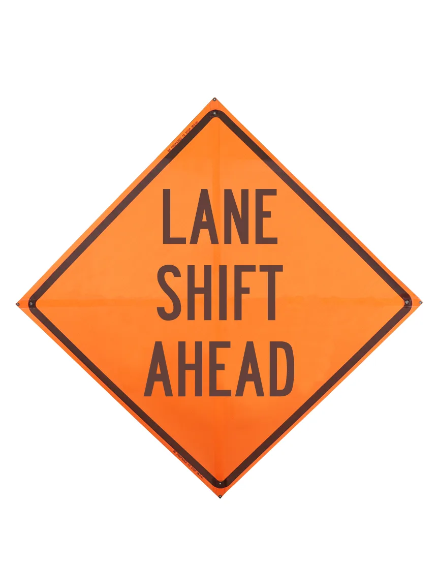 48" Mesh Roll Up Sign Lane Shift Ahead | TSS
