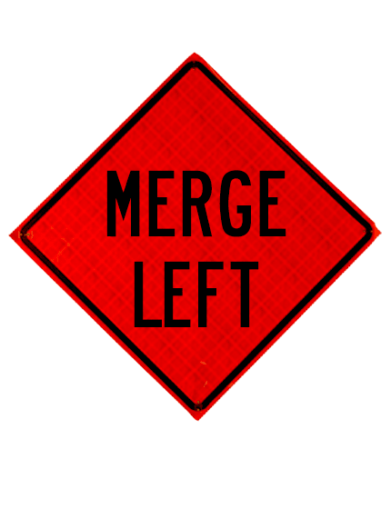 merge left roll up sign sewn pockets reflective 36 inch by 36 inch | RU ...