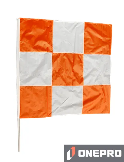 36" Orange & White Checkered Airport Flag