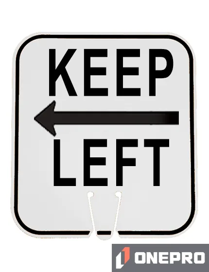 Keep Left With Arrow Vertical Clip-On Sign - Clip-On Signs for Traffic ...