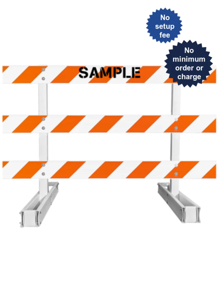 8' x 60" Tall MUTCD Type III Barricade - 'Break-Away' System| TSS