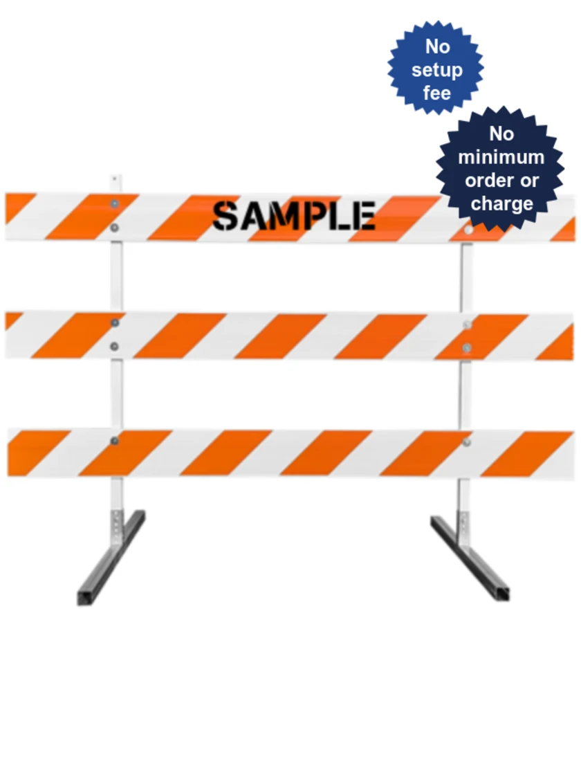 8' x 63" Tall MUTCD Type III Barricade -Plastic Power Post Uprights ...